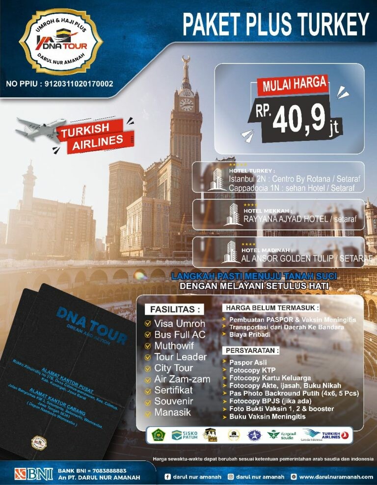 Paket Umroh VIP Plus Turki 2025 Purwokerto | SEOsatu